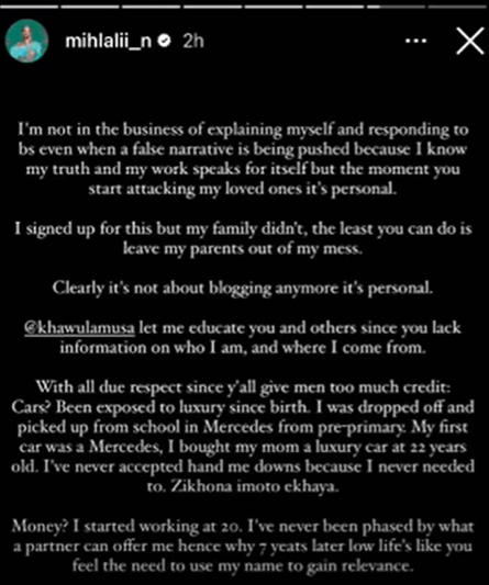 Inside the Escalating War Between Mihlali Ndamase and Musa Khawula Inside the Escalating War Between Mihlali Ndamase and Musa Khawula